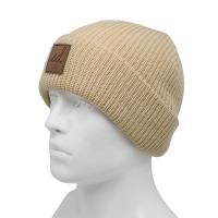 China Unisex Fisherman Beanie Hat 58cm Warm Ribbed Winter Knitted Ski Cap Custom Logo for sale