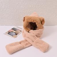 China Wholesale 3-in-1 Kids Jacquard Hooded Scarf with Bowknot and Pocket Gloves Acrylic for sale