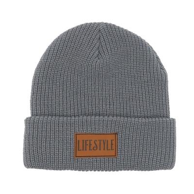 China Unisex Fisherman Beanie Hat With Leopard Pattern Classic Ribbed Cuffed for sale