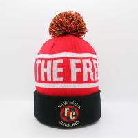 China Custom Mohair Pom Pom Beanie 58cm Solid Pattern Winter Hat with Fur Custom Logo Embroidery for sale