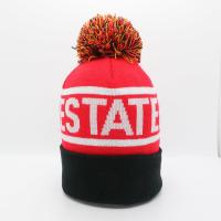 China Custom Mohair Pom Pom Beanie 58cm Solid Pattern Winter Hat with Fur Custom Logo Embroidery for sale