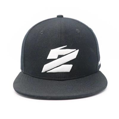 China Custom 3D Embroidered Unisex Flat Brim 6 Panel Snapback Hat Cotton 58cm for sale