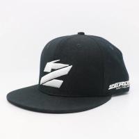 China Custom 3D Embroidered Unisex Flat Brim 6 Panel Snapback Hat Cotton 58cm for sale
