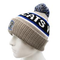 China 100% Wool Jacquard Pom Pom Beanie Hat With 58cm Adjustable Size And Common Fabric for sale