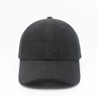 China Custom Cotton Embroidered Baseball Dad Hat 56-60cm Adjustable Plain Black Cap for sale