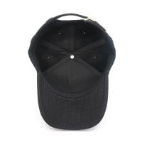 China Custom Cotton Embroidered Baseball Dad Hat 56-60cm Adjustable Plain Black Cap for sale