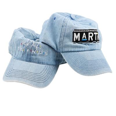 China Custom Cowboy Dad Hat with Embroidery Logo 6-Panel Baseball Cap 58cm Adjustable for sale