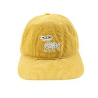 China Custom Yellow Corduroy Dad Hat Cap 6 Panels 58cm Adjustable Unisex Aesthetic for sale