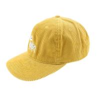 China Custom Yellow Corduroy Dad Hat Cap 6 Panels 58cm Adjustable Unisex Aesthetic for sale