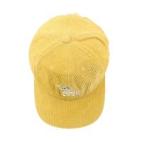 China Custom Yellow Corduroy Dad Hat Cap 6 Panels 58cm Adjustable Unisex Aesthetic for sale