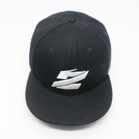 China Flat Brim Mens Mesh Snapback Hats 3D Embroidery Hip Hop Caps 5 Panel Strapback Hat for sale