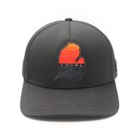 China 5 Panel Rubber PVC Logo Baseball Cap With Laser Cut Drilled Hole And Waterproof Design for sale