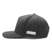 China 5 Panel Rubber PVC Logo Baseball Cap With Laser Cut Drilled Hole And Waterproof Design for sale