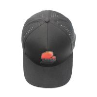 China 5 Panel Rubber PVC Logo Baseball Cap With Laser Cut Drilled Hole And Waterproof Design for sale