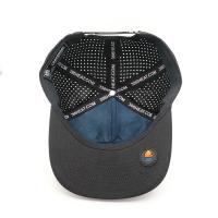 China 5 Panel Rubber PVC Logo Baseball Cap With Laser Cut Drilled Hole And Waterproof Design for sale