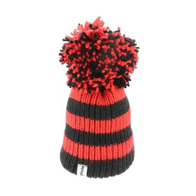 China Winter Hat Type Knitted Hat 58cm Adjustable Crochet Big Bobble Beanie With Custom Logo for sale