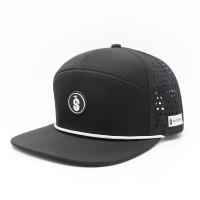 China 7 Panel Snapback Hat Laser Cutting Hole Breathable Baseball Hats Caps for sale