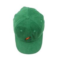 China Embroidered 6-Panel Corduroy Baseball Cap With Green Design Embroidery for sale