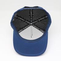 China Fashion Custom Solid 5 Panel Laser Cutting Hole Baseball Hat Snapback Sport Cap For Adults for sale