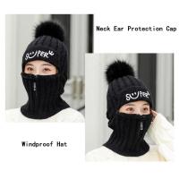 China Winter Warm Fleece Beanie Hat with Neck Warmer and Ear Protection Acrylic 56-60cm Adult for sale