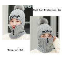 China Winter Warm Fleece Beanie Hat with Neck Warmer and Ear Protection Acrylic 56-60cm Adult for sale