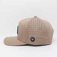 China Custom 5 Panel Perforated Laser Cut Baseball Hat Waterproof 3D Embroidery Logo 56-60cm Adult for sale