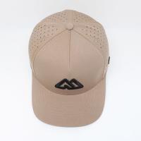 China Custom 5 Panel Perforated Laser Cut Baseball Hat Waterproof 3D Embroidery Logo 56-60cm Adult for sale