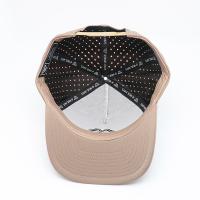 China Custom 5 Panel Perforated Laser Cut Baseball Hat Waterproof 3D Embroidery Logo 56-60cm Adult for sale