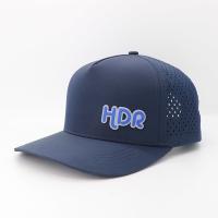 China Custom Logo 5 Panel Perforated Laser Cut Baseball Hat Waterproof Sport Cap 56-60cm Adult for sale