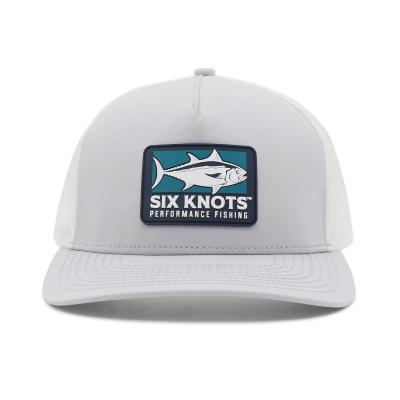 China Custom 5 Panel Mesh Kids Trucker Hat with Rubber Patch Logo Adjustable 48-55cm for sale