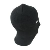 China Custom Logo 3 Hole Black Balaclava Ski Mask Winter Warm Knitted Hat 58cm Outdoor Sports for sale