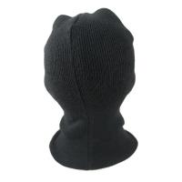 China Custom Logo 3 Hole Black Balaclava Ski Mask Winter Warm Knitted Hat 58cm Outdoor Sports for sale
