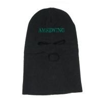 China Custom Logo 3 Hole Black Balaclava Ski Mask Winter Warm Knitted Hat 58cm Outdoor Sports for sale