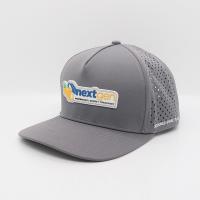 China Custom 5 Panel Waterproof Baseball Cap with Rubber PVC Logo Laser Cut Holes 56-60cm Adult Size for sale