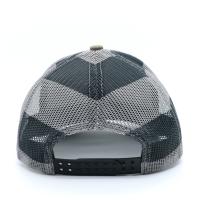China Custom 6 Panel Camo Trucker Hat with Pre Curved Brim and Mesh Snapback 56-60cm for sale
