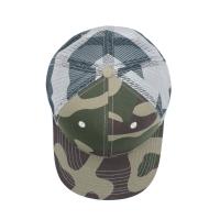 China Custom 6 Panel Camo Trucker Hat with Pre Curved Brim and Mesh Snapback 56-60cm for sale