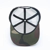 China Custom 6 Panel Camo Trucker Hat with Pre Curved Brim and Mesh Snapback 56-60cm for sale