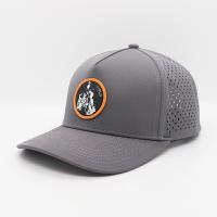 China Custom Rubber Logo Golf Hat Waterproof Laser Cut Hole Sports Hat 56-60cm Adult Size for sale