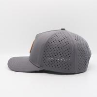 China Custom Rubber Logo Golf Hat Waterproof Laser Cut Hole Sports Hat 56-60cm Adult Size for sale