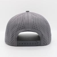 China Custom Rubber Logo Golf Hat Waterproof Laser Cut Hole Sports Hat 56-60cm Adult Size for sale