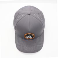 China Custom Rubber Logo Golf Hat Waterproof Laser Cut Hole Sports Hat 56-60cm Adult Size for sale