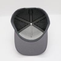 China Custom Rubber Logo Golf Hat Waterproof Laser Cut Hole Sports Hat 56-60cm Adult Size for sale