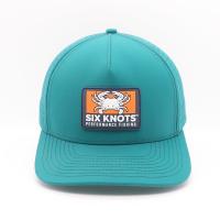 China Custom Laser Cut Sports Caps Polyester 5 Panel Structured Pre-Curved Brim Trucker Hats 56-60cm for sale