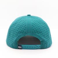 China Custom Laser Cut Sports Caps Polyester 5 Panel Structured Pre-Curved Brim Trucker Hats 56-60cm for sale