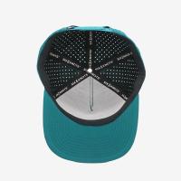 China Custom Laser Cut Sports Caps Polyester 5 Panel Structured Pre-Curved Brim Trucker Hats 56-60cm for sale