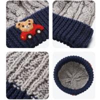 China Custom Wool Acrylic Beanies for Kids Winter Hat Size 22x33cm Warm Soft Knitted Cap for Boys Girls for sale