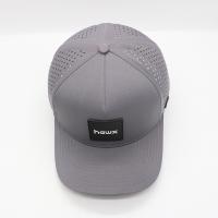China 6-Panel Hat Style Custom 5 Panel Laser Cut Hole Snapback Cap Hat With Waterproof Rubber for sale