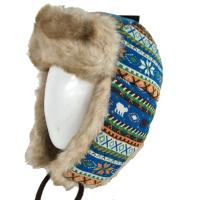 China Custom Knitted Ski Team Hat with Faux Fur Lining Earflaps Russian Aviator Style for Men Women Size 22x33cm for sale