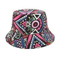 China Custom All Over Geometric Printed Fisherman Bucket Hat UV Sun Protection RPET 100% for sale