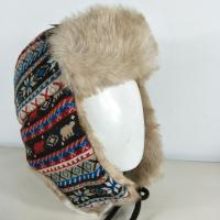 China Custom Knitted Ski Team Hat with Faux Fur Lining Earflaps Russian Aviator Style for Men Women Size 22x33cm for sale